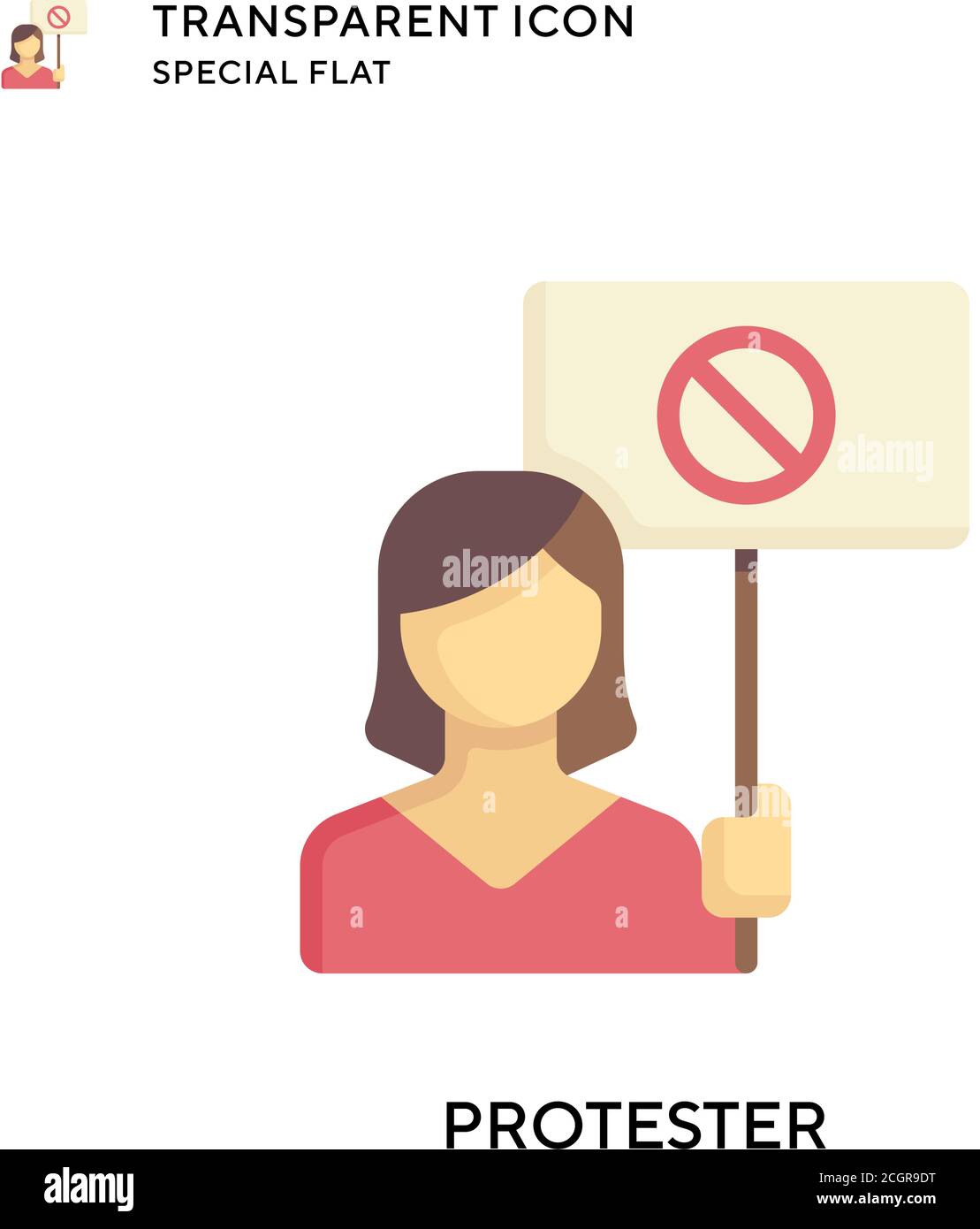 Protester vector icon. Flat style illustration. EPS 10 vector Stock ...