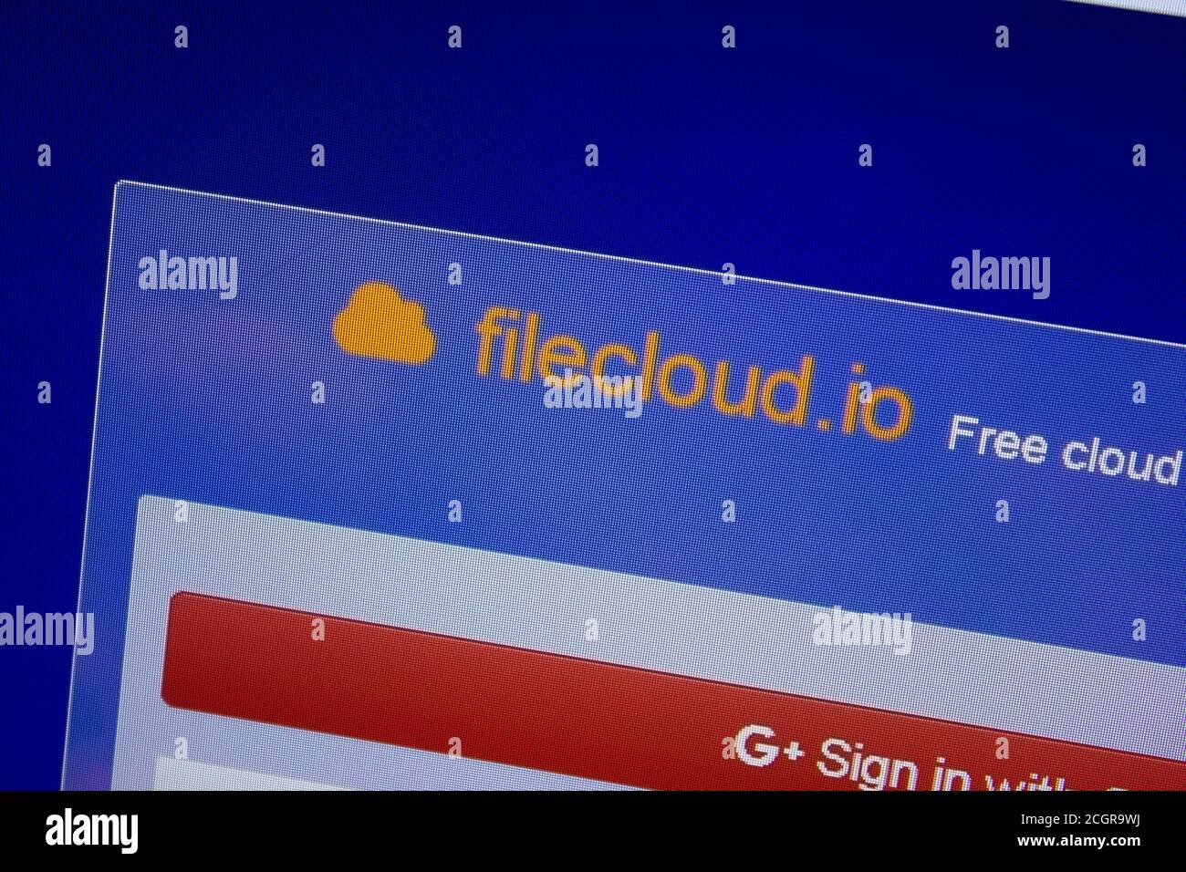 Ryazan, Russia - September 09, 2018: Homepage of File Cloud website on the display of PC, url ...