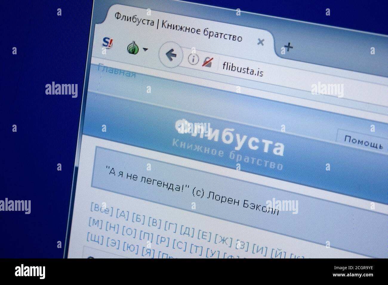 Ryazan, Russia - September 09, 2018: Homepage of Flibusta website on ...