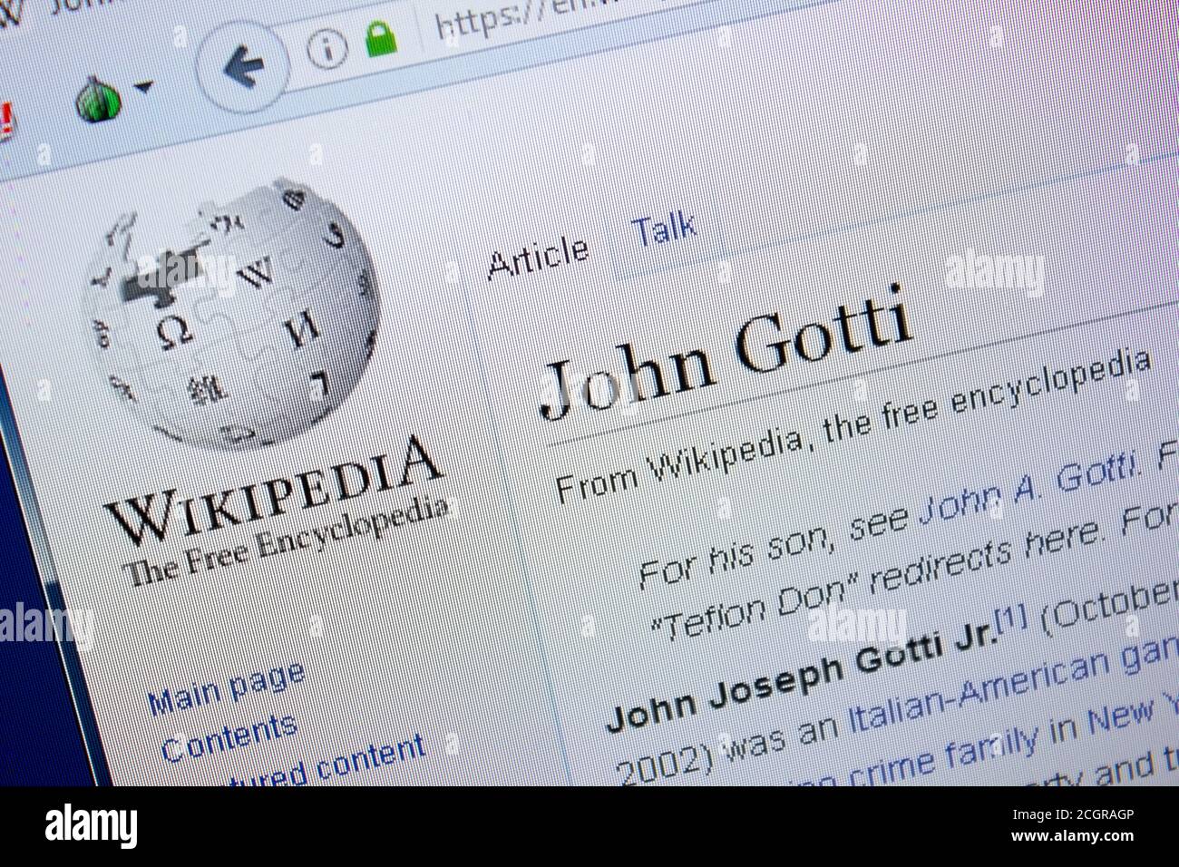 Ryazan, Russia - September 09, 2018 - Wikipedia page about John Gotti ...