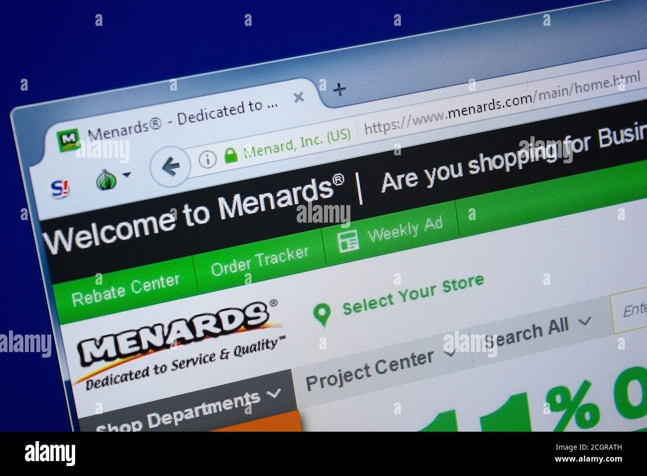 Ryazan, Russia - September 09, 2018: Homepage of Menards website on the ...