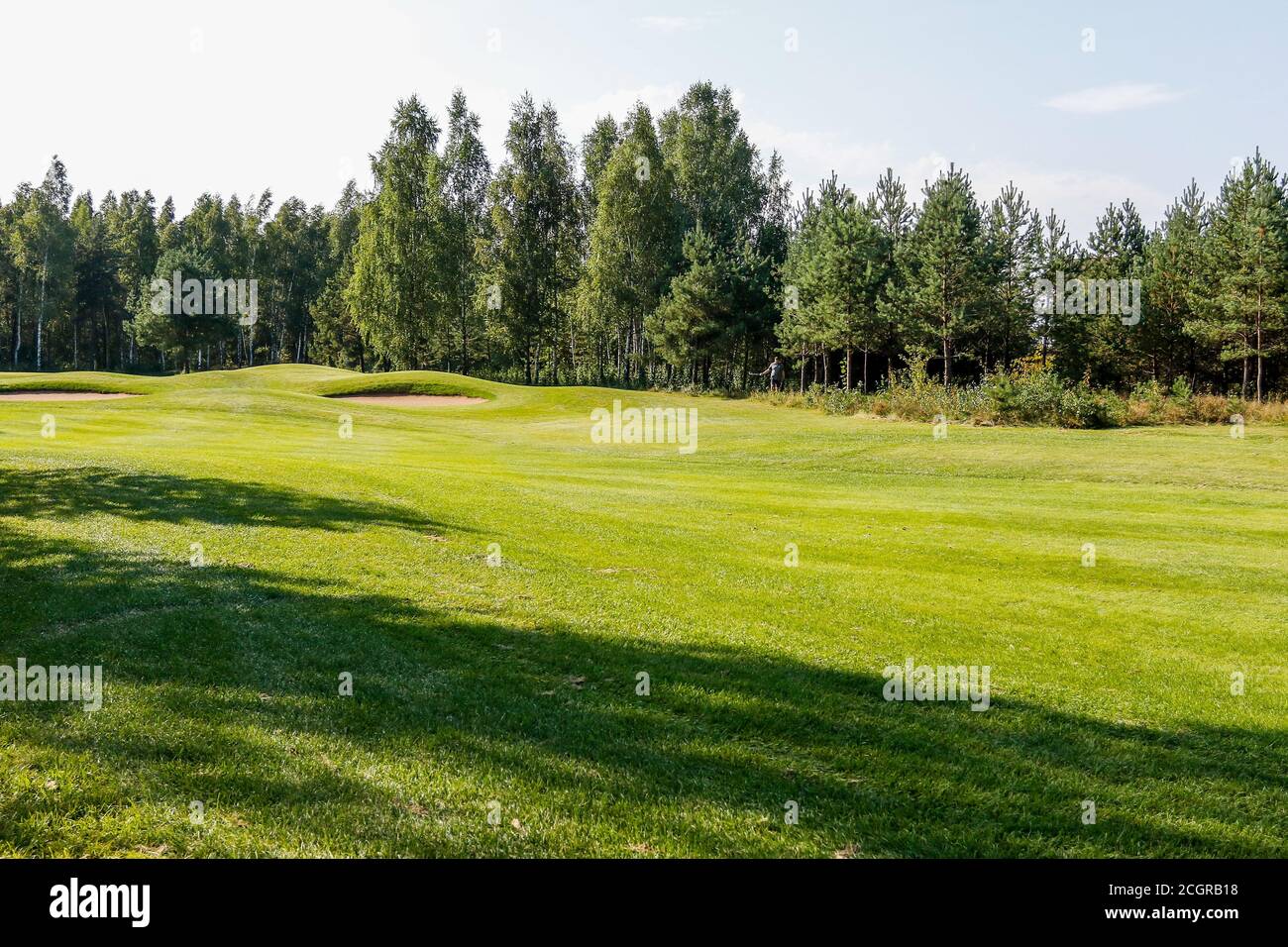 The Summer landscape golf course panorama and background Stock Photo ...