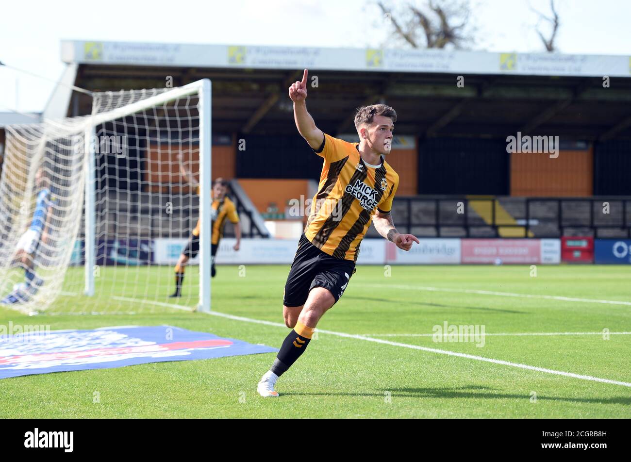 Cambridge uniteds luke hannant celebrates scoring opening goal hi-res ...