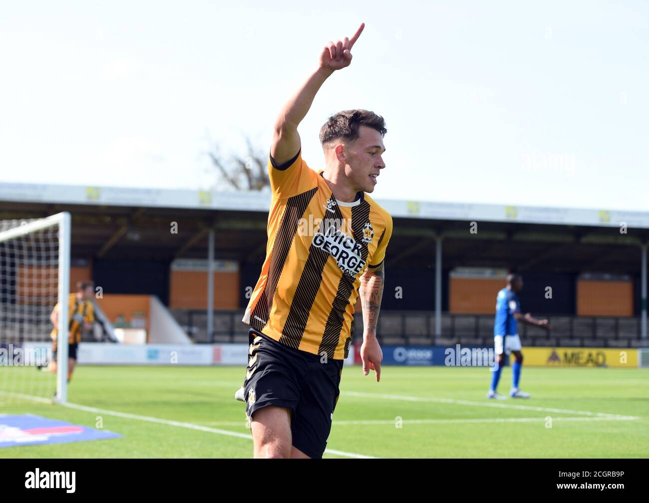 Cambridge uniteds luke hannant celebrates scoring opening goal hi-res ...