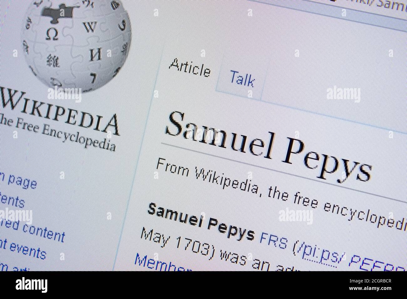 Ryazan, Russia - September 09, 2018 - Wikipedia page about Samuel Pepys ...