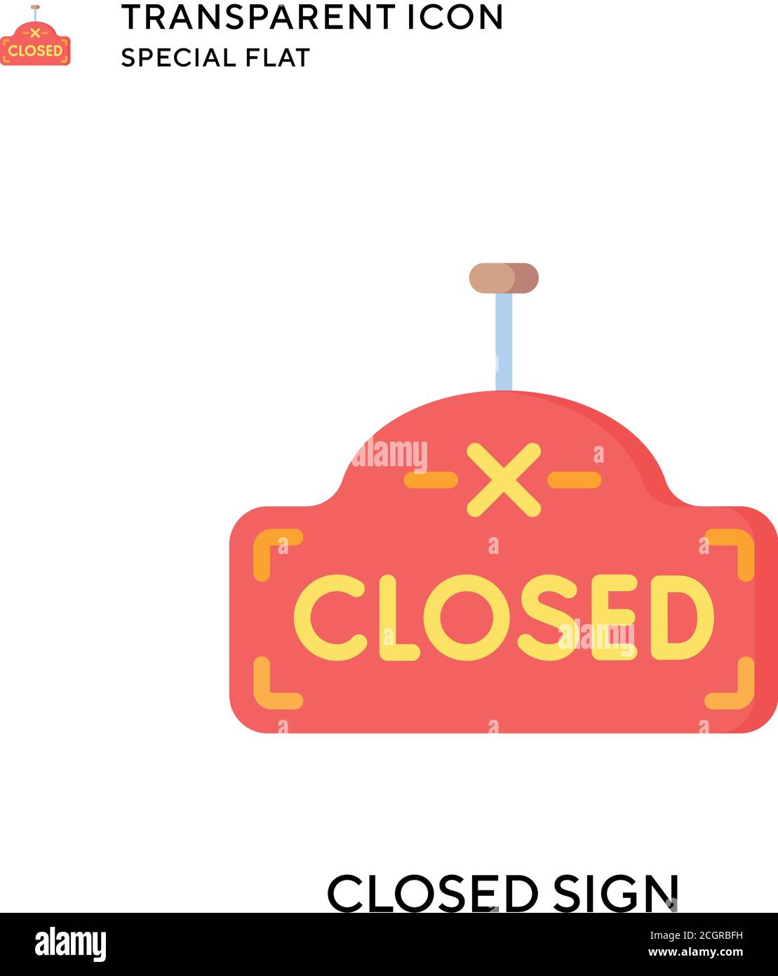 Closed sign vector icon. Flat style illustration. EPS 10 vector Stock ...