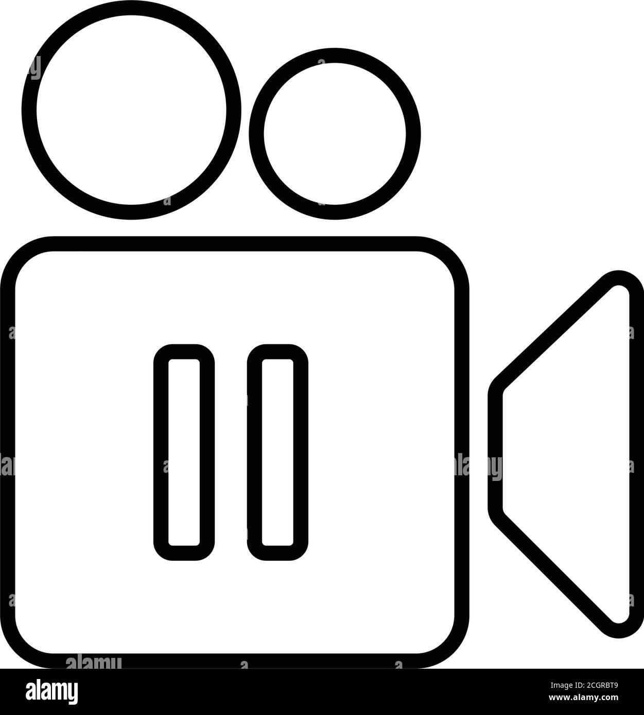 Video camera icon pause line vector isolated on white background Stock ...