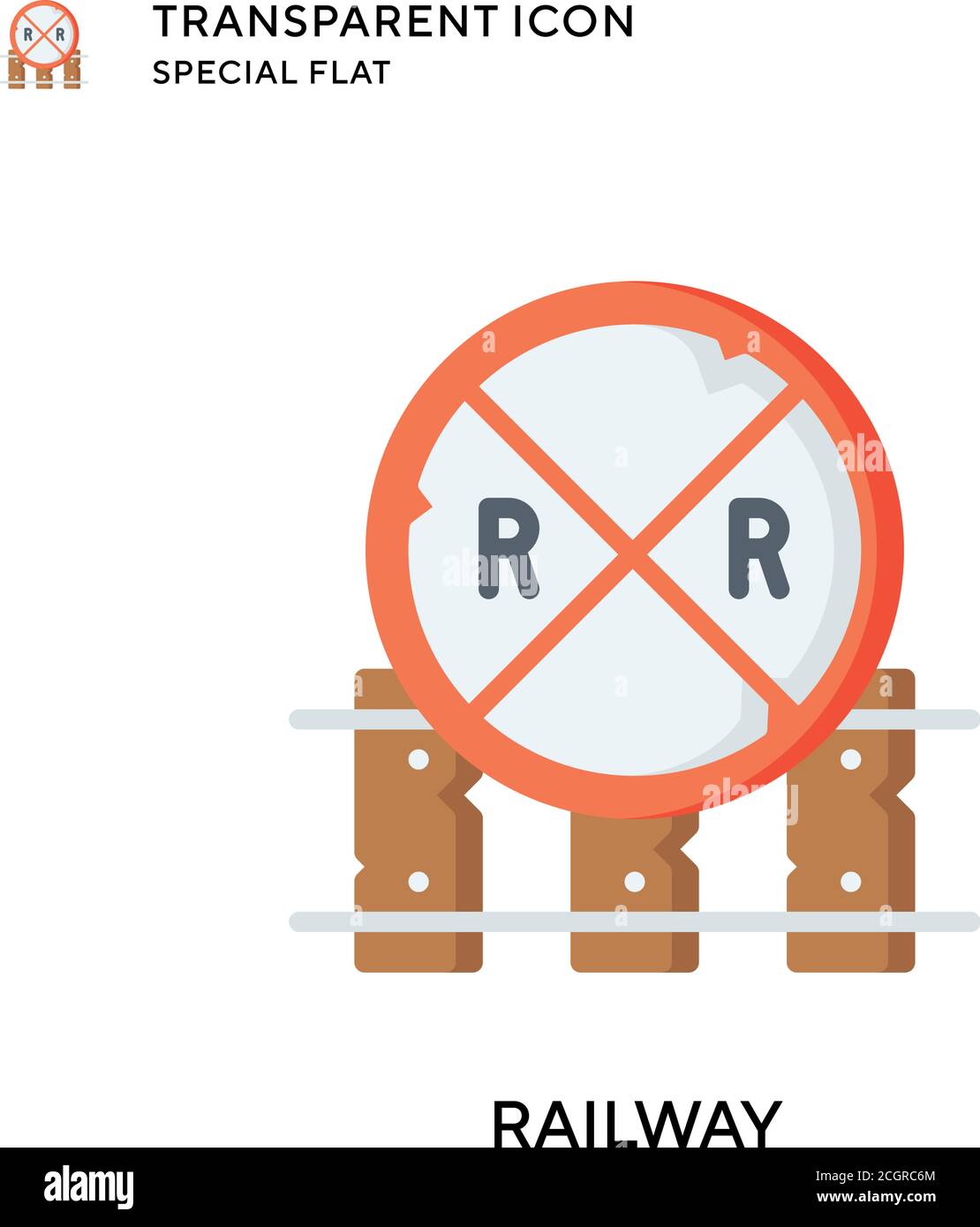 Railway vector icon. Flat style illustration. EPS 10 vector Stock ...