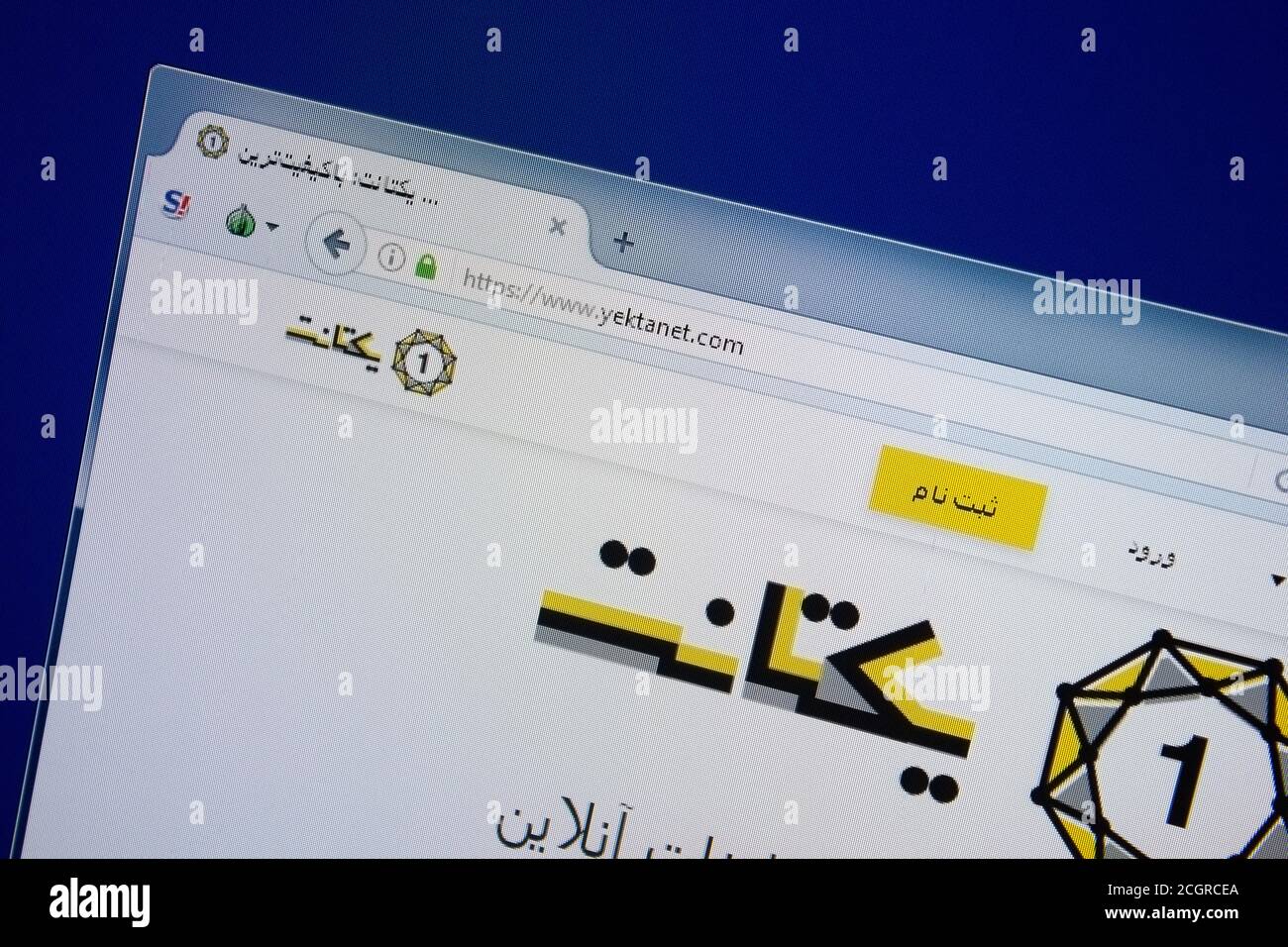 Ryazan, Russia - September 09, 2018: Homepage of Yekta Net website on ...