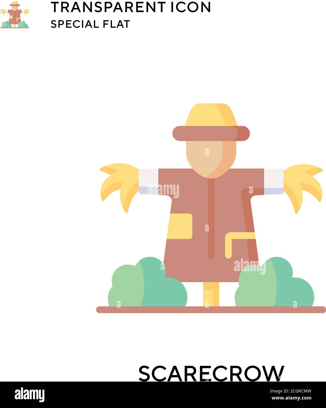 Scarecrow vector icon. Flat style illustration. EPS 10 vector Stock ...