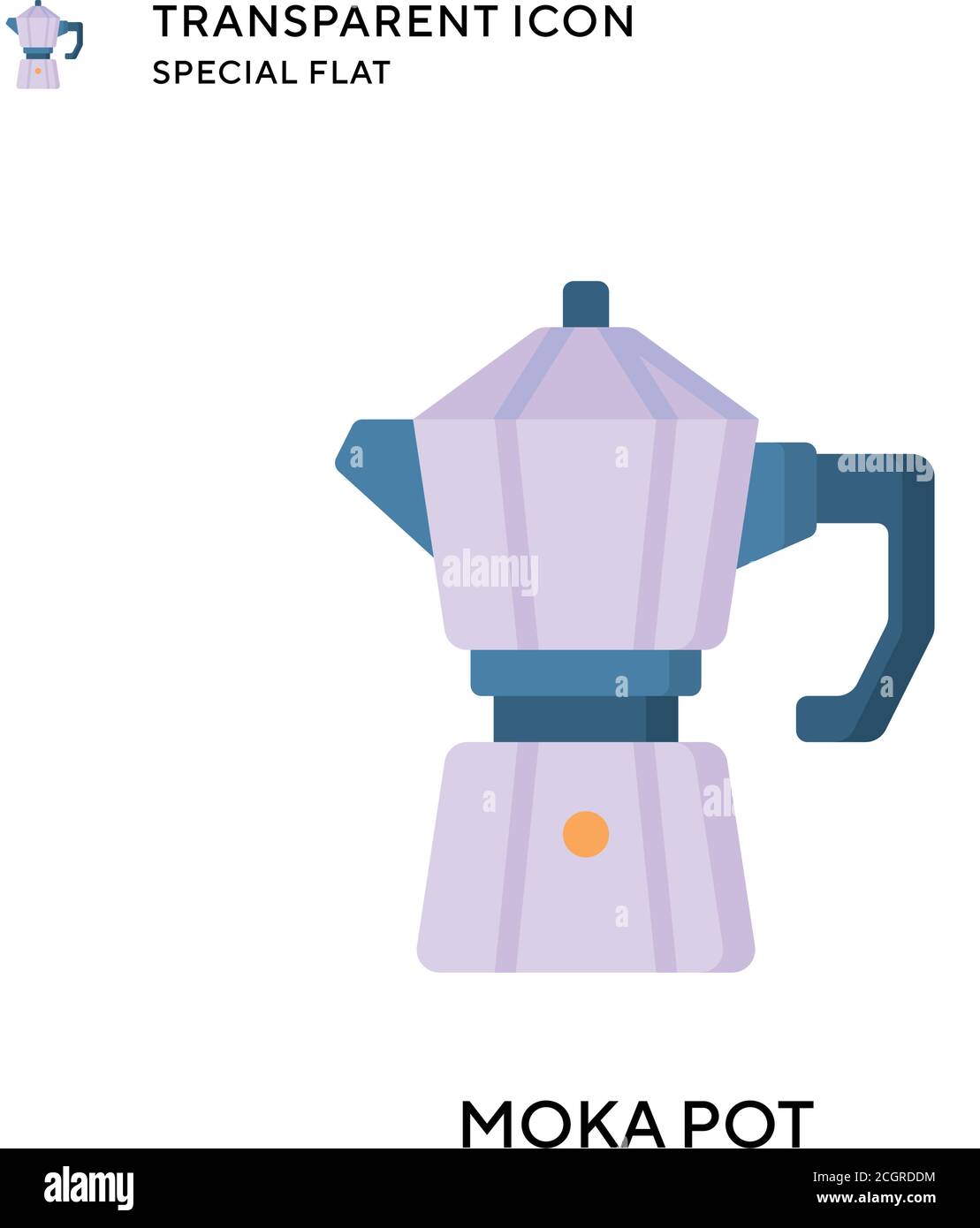 Moka pot vector icon. Flat style illustration. EPS 10 vector Stock ...