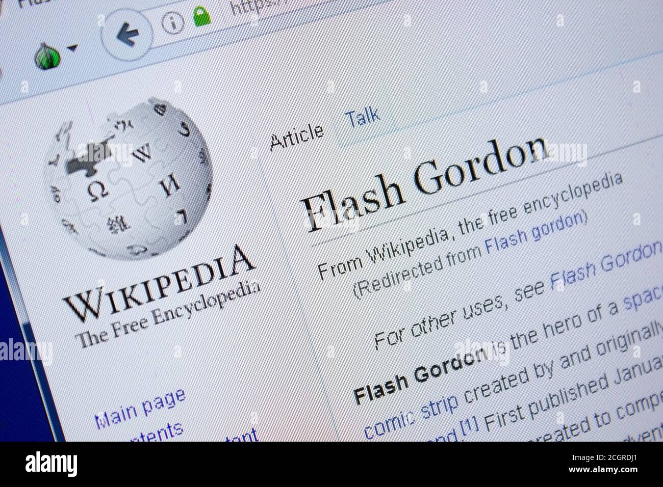 Ryazan, Russia - September 09, 2018 - Wikipedia page about Flash Gordon ...