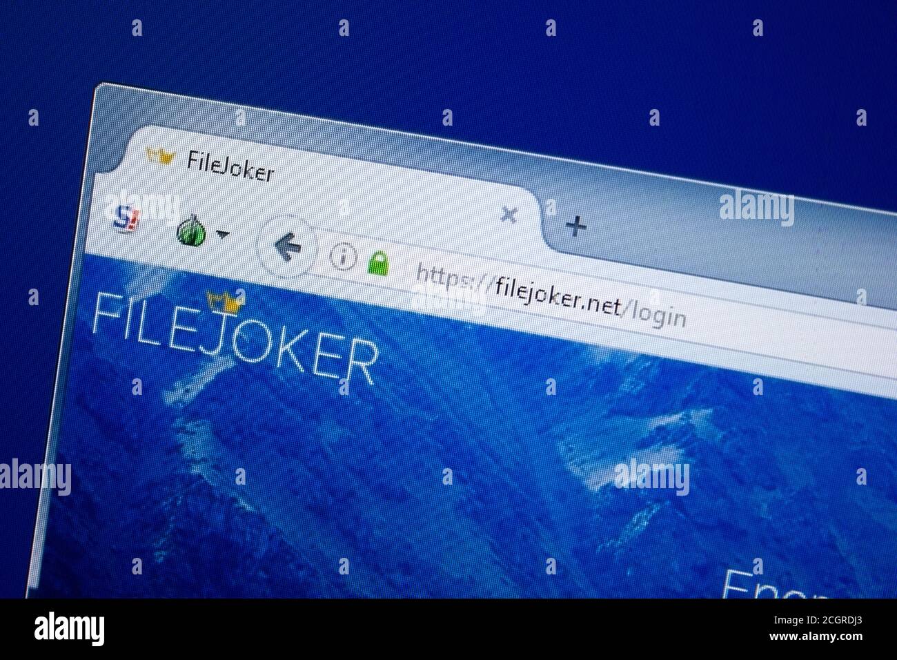 Ryazan, Russia - September 09, 2018: Homepage of File Joker website on the display of PC, url ...