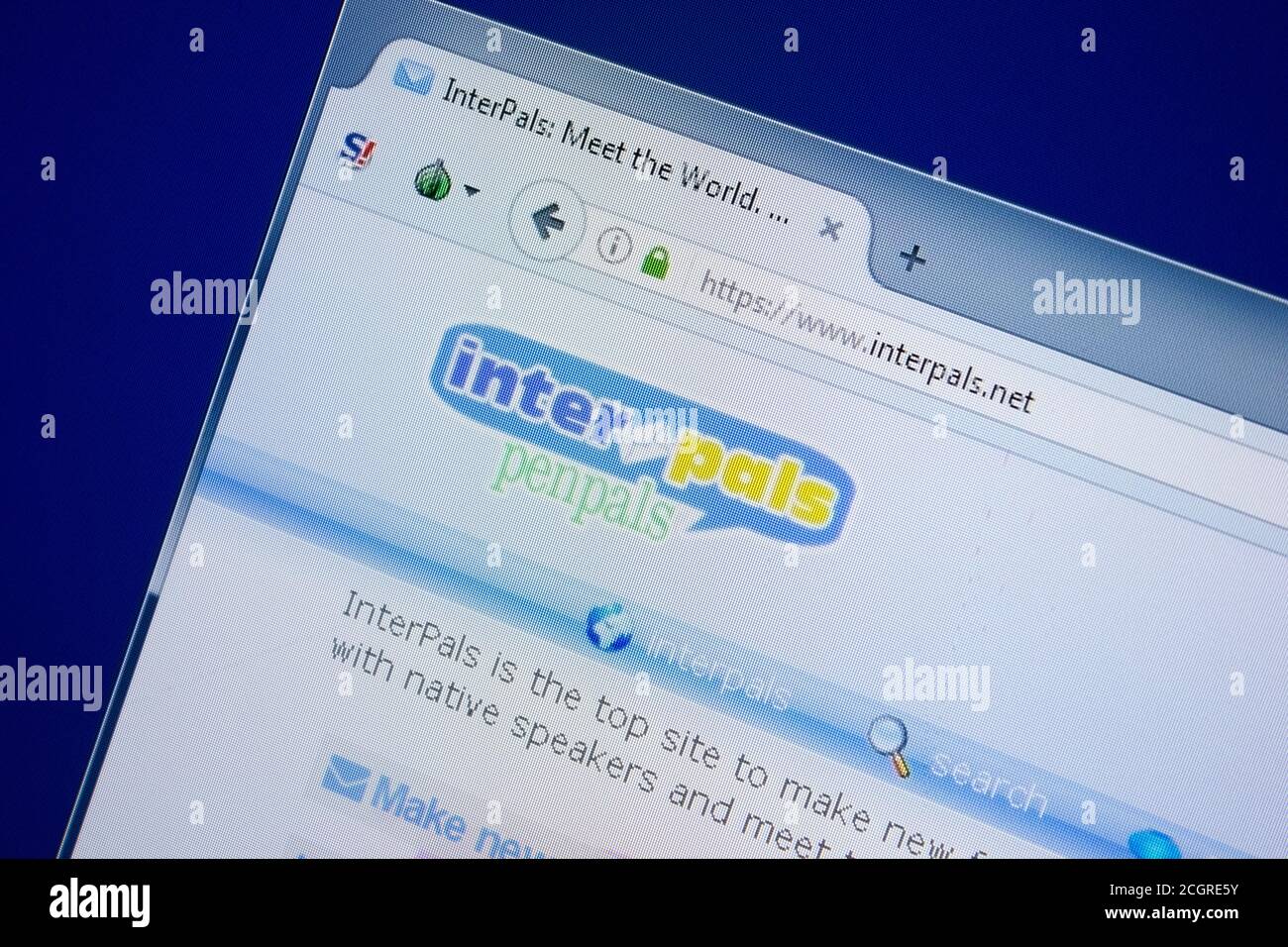 Ryazan, Russia - September 09, 2018: Homepage of Inter Pals website on ...