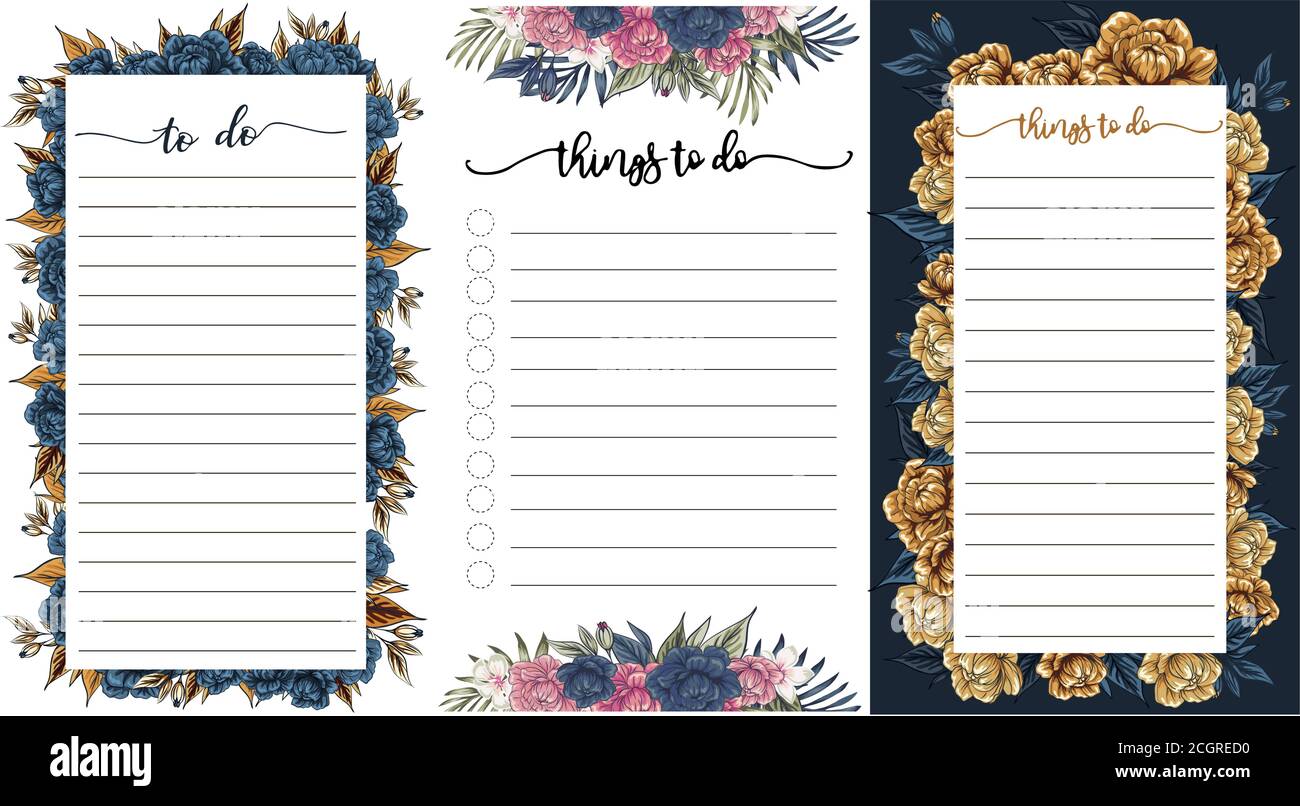 flower buds DO list, checklist, worksheet layout with space for notes ...