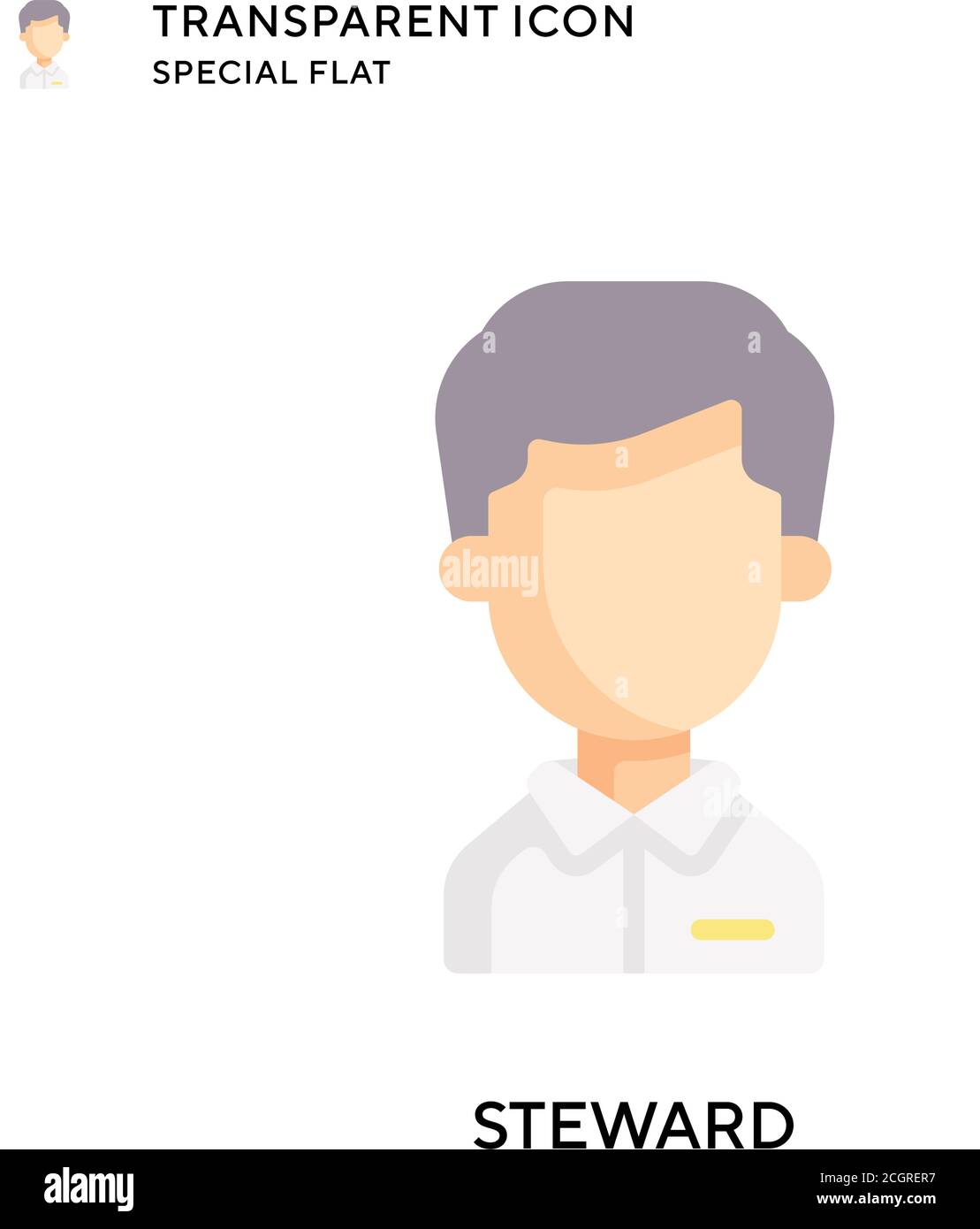 Steward vector icon. Flat style illustration. EPS 10 vector Stock ...