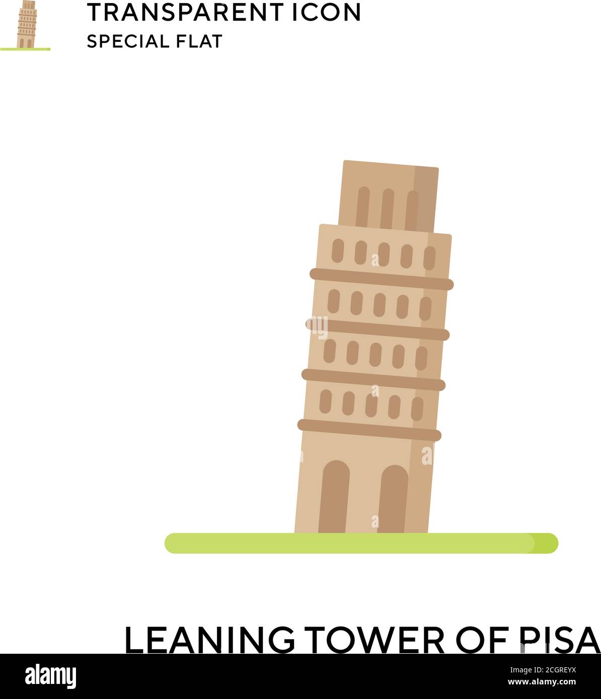 Leaning tower of pisa vector icon. Flat style illustration. EPS 10 ...