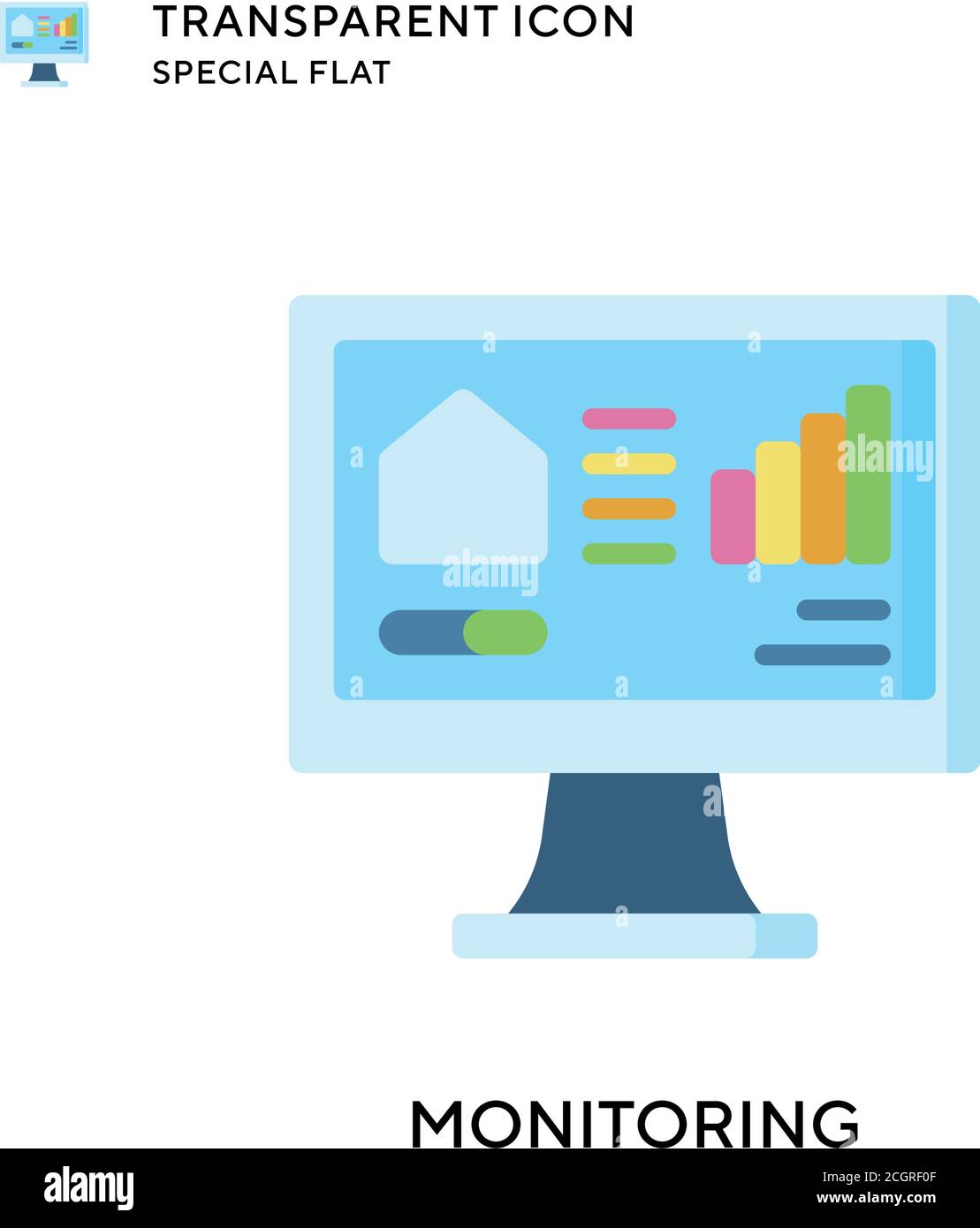 Monitoring vector icon. Flat style illustration. EPS 10 vector Stock ...