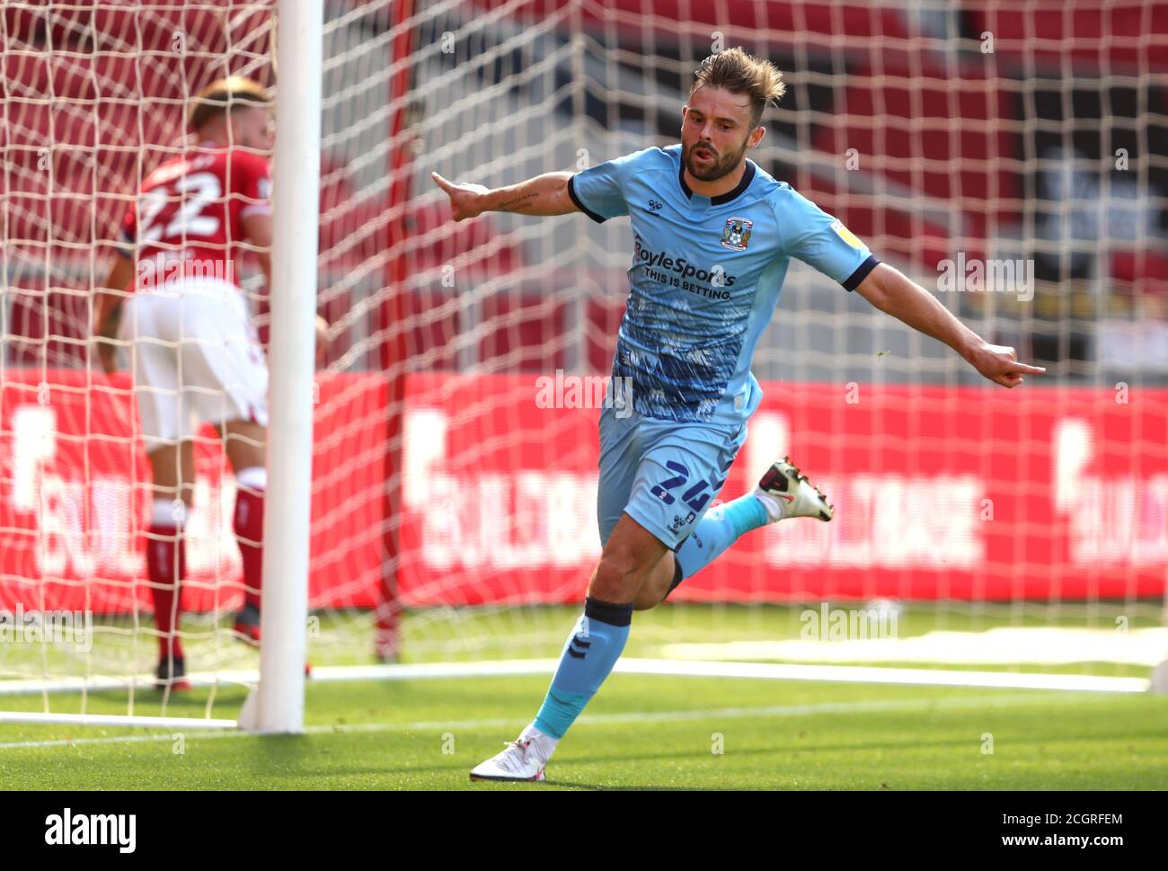 Coventry citys matt godden celebrates scoring hi-res stock photography ...