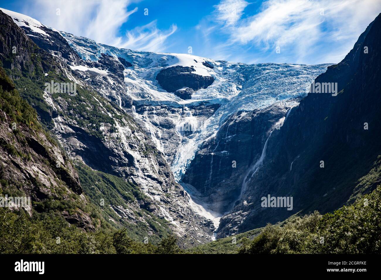 Beautiful Nature Norway natural landscape. Glacier Kjenndalsbreen Stock ...
