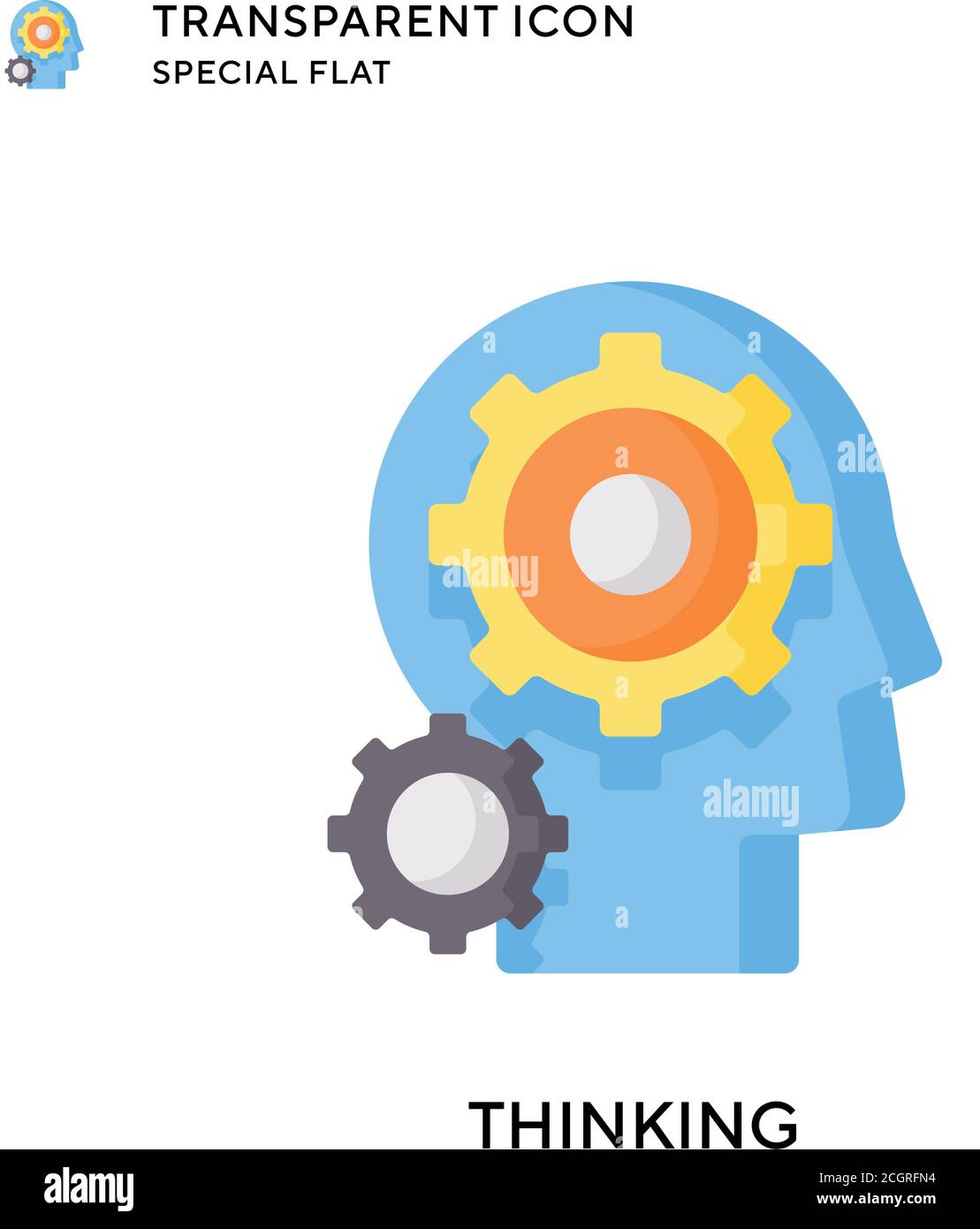 Thinking vector icon. Flat style illustration. EPS 10 vector Stock ...