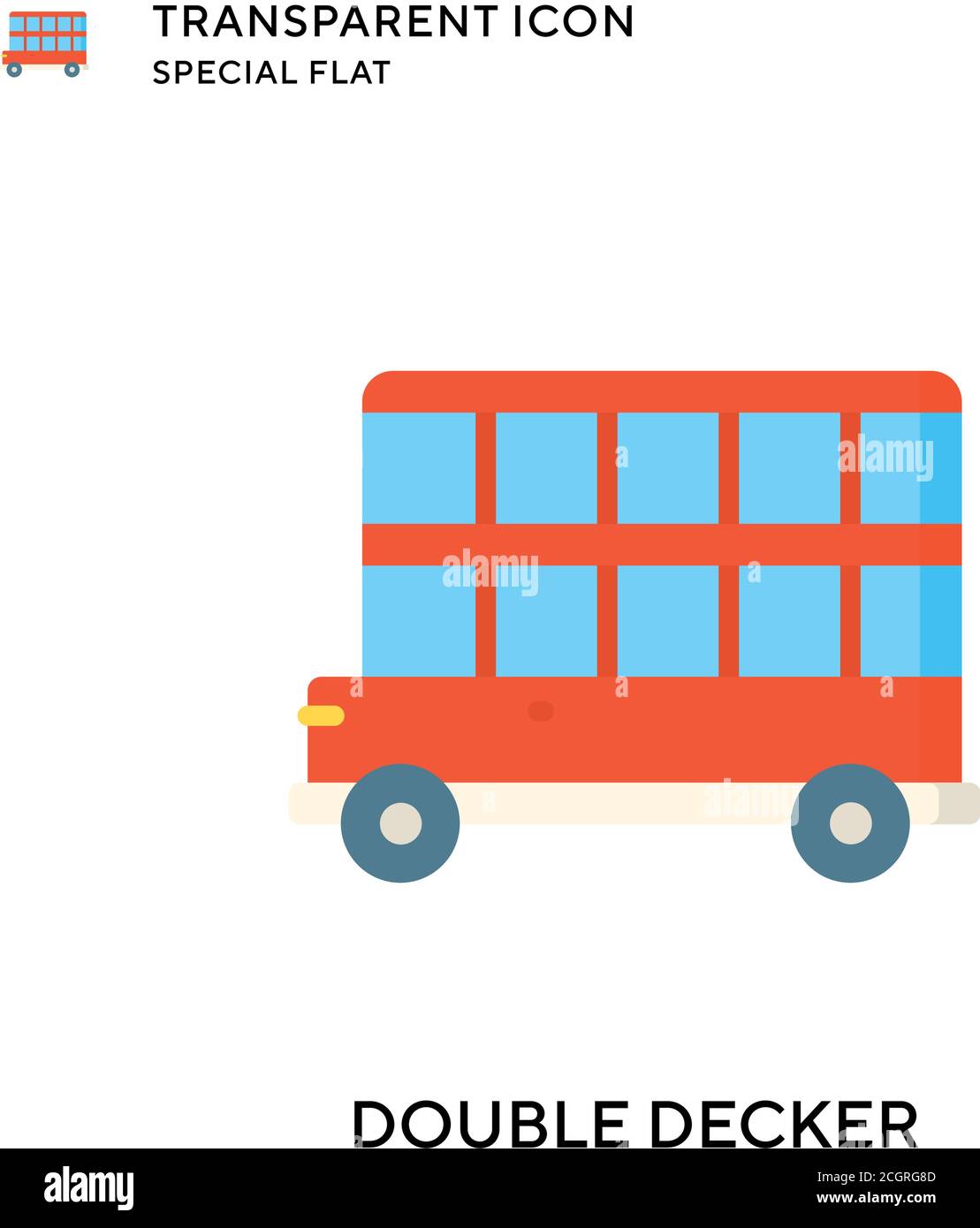 Double decker vector icon. Flat style illustration. EPS 10 vector Stock ...