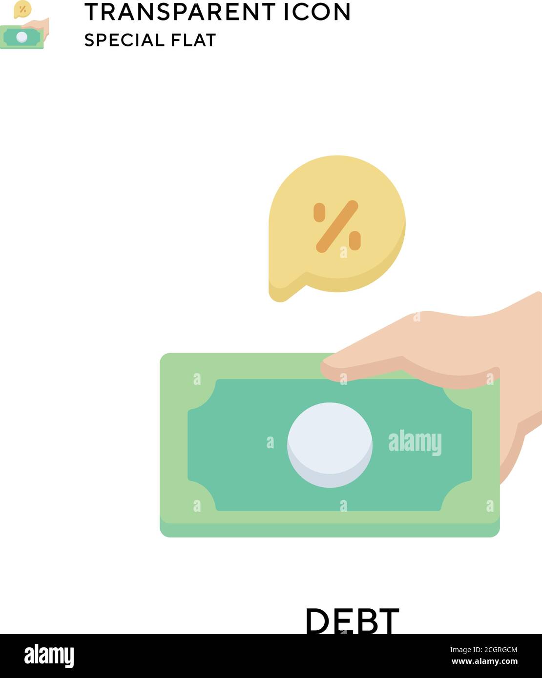 Debt vector icon. Flat style illustration. EPS 10 vector Stock Vector ...