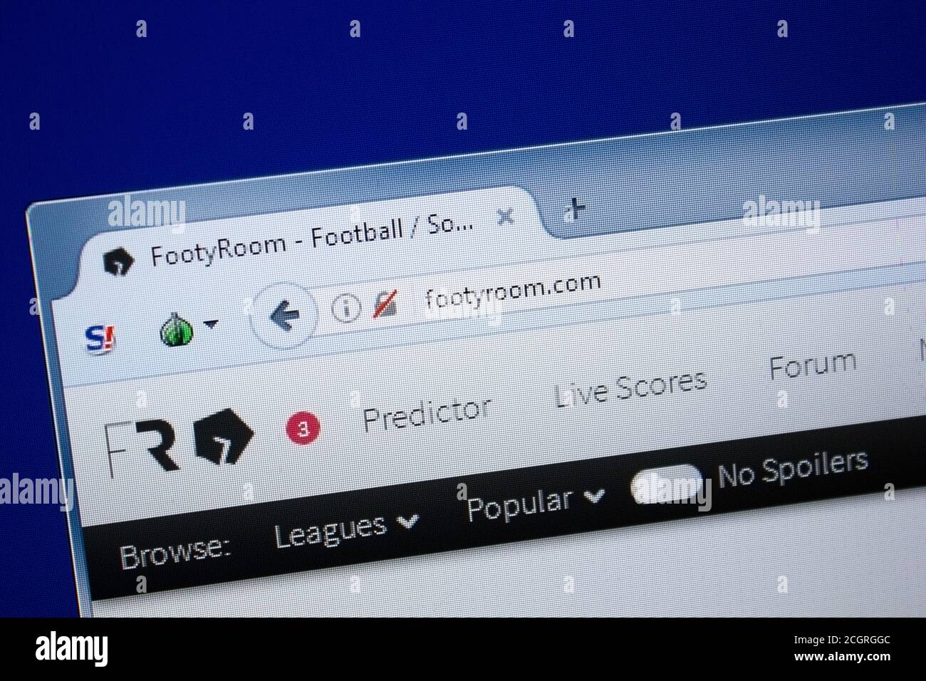 Ryazan, Russia - September 09, 2018: Homepage of Footy Room website on ...