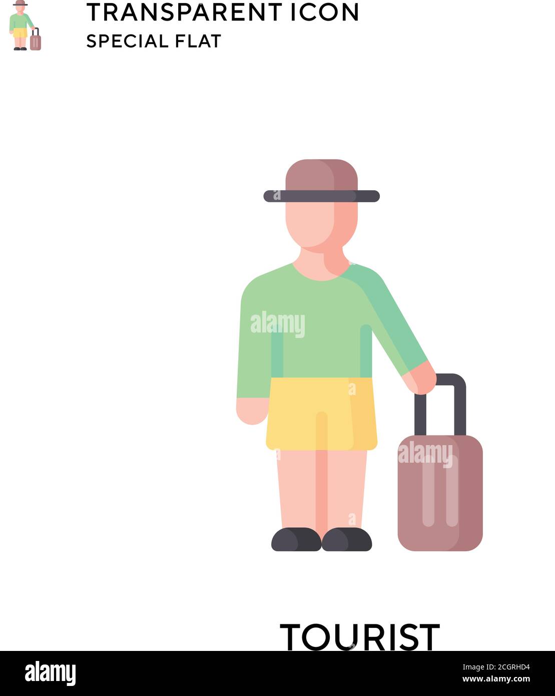Tourist vector icon. Flat style illustration. EPS 10 vector Stock ...