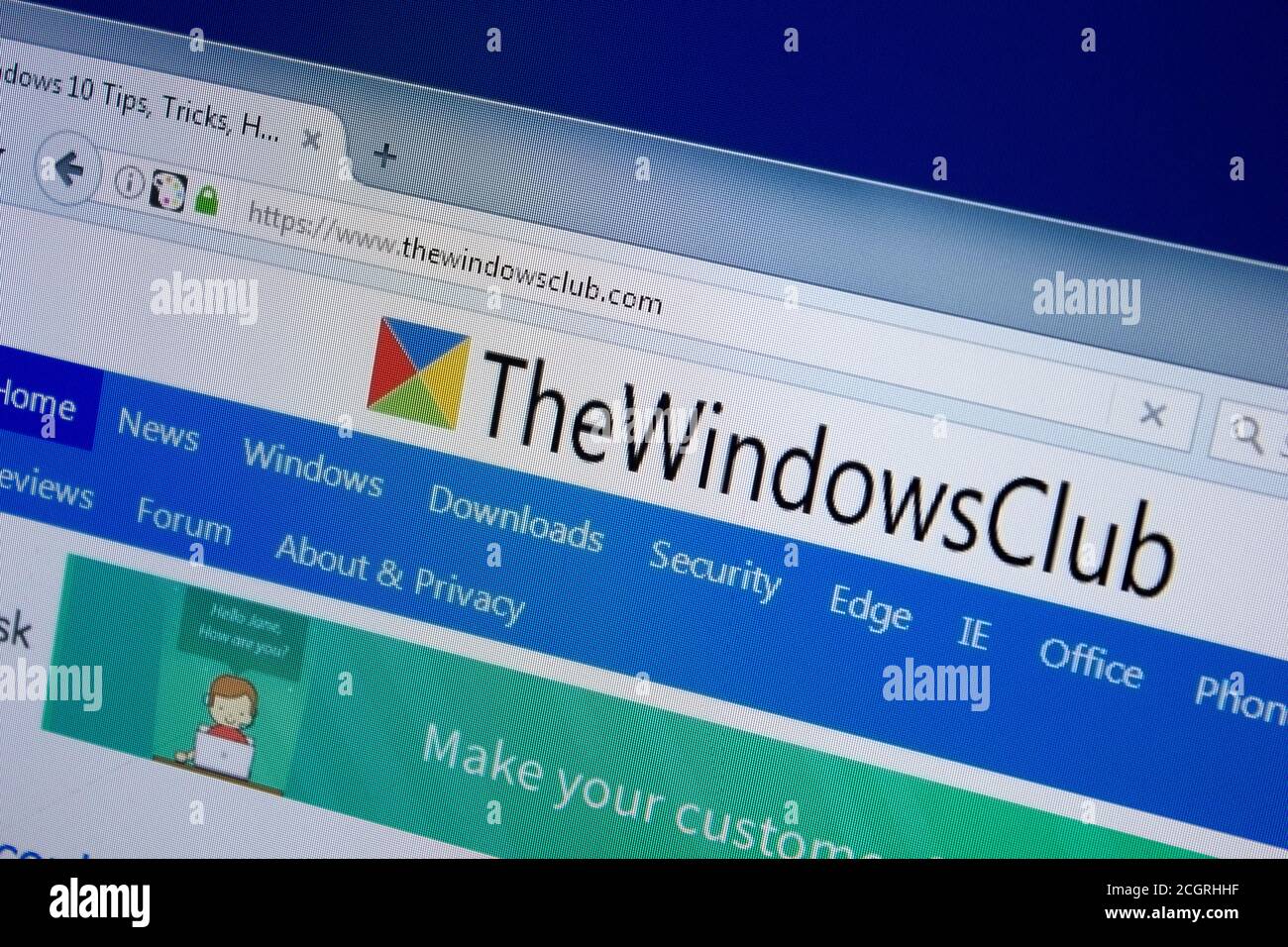 Ryazan, Russia - September 09, 2018: Homepage of The Windows Club ...