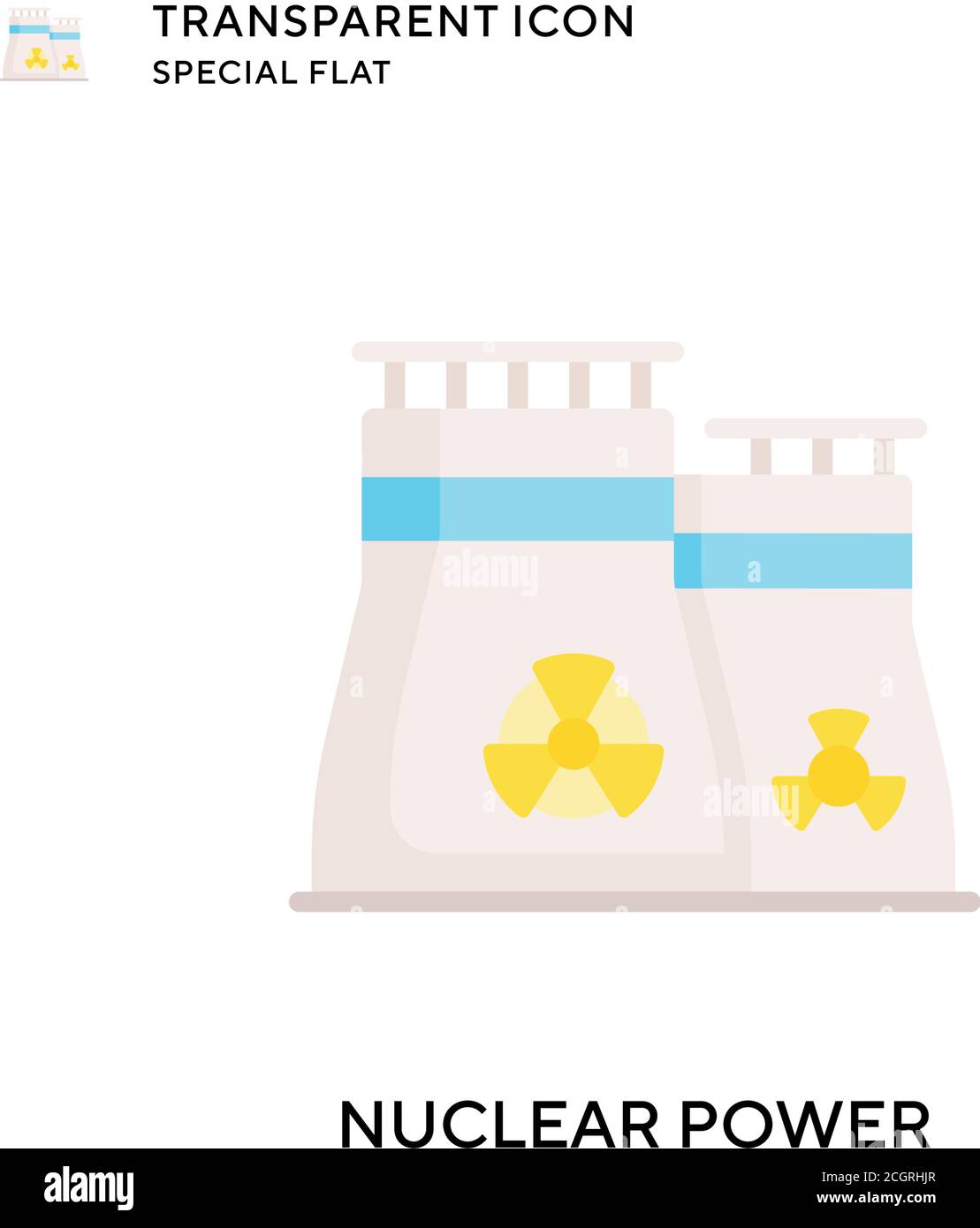 Nuclear power vector icon. Flat style illustration. EPS 10 vector Stock ...