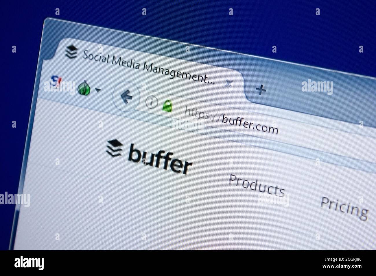 Ryazan, Russia - September 09, 2018: Homepage of Buffer website on the ...