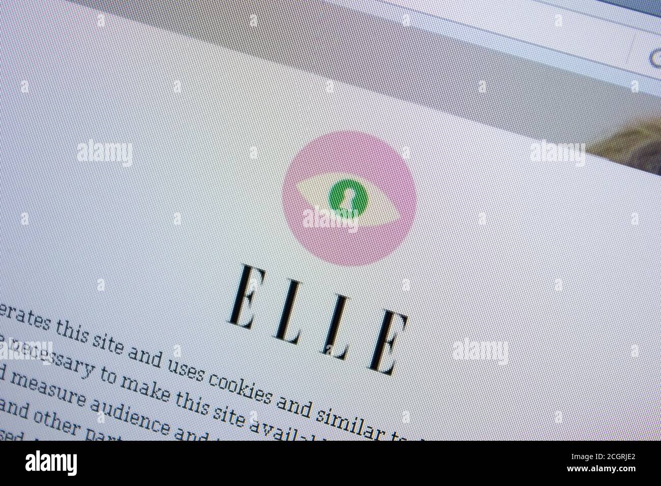 Ryazan, Russia - September 09, 2018: Homepage of Elle website on the ...