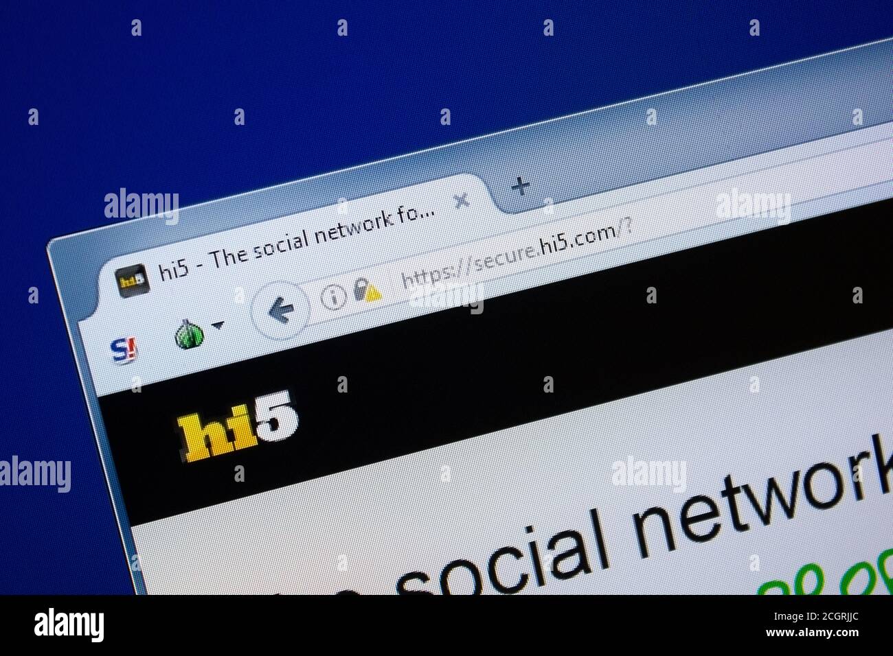 Ryazan, Russia - September 09, 2018: Homepage of Hi5 website on the ...