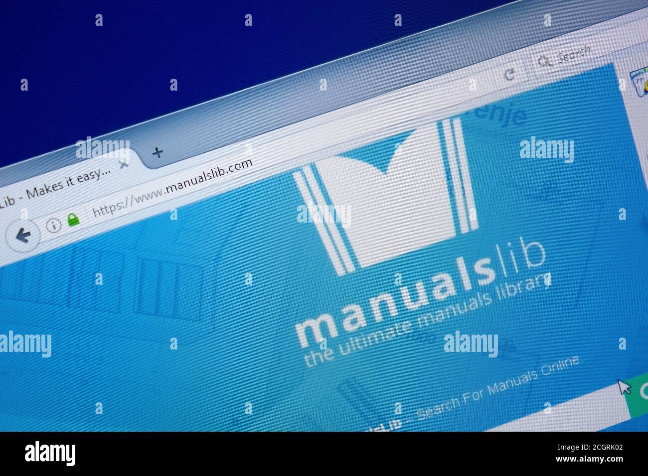 Ryazan, Russia - September 09, 2018: Homepage of Manuals Lib website on ...