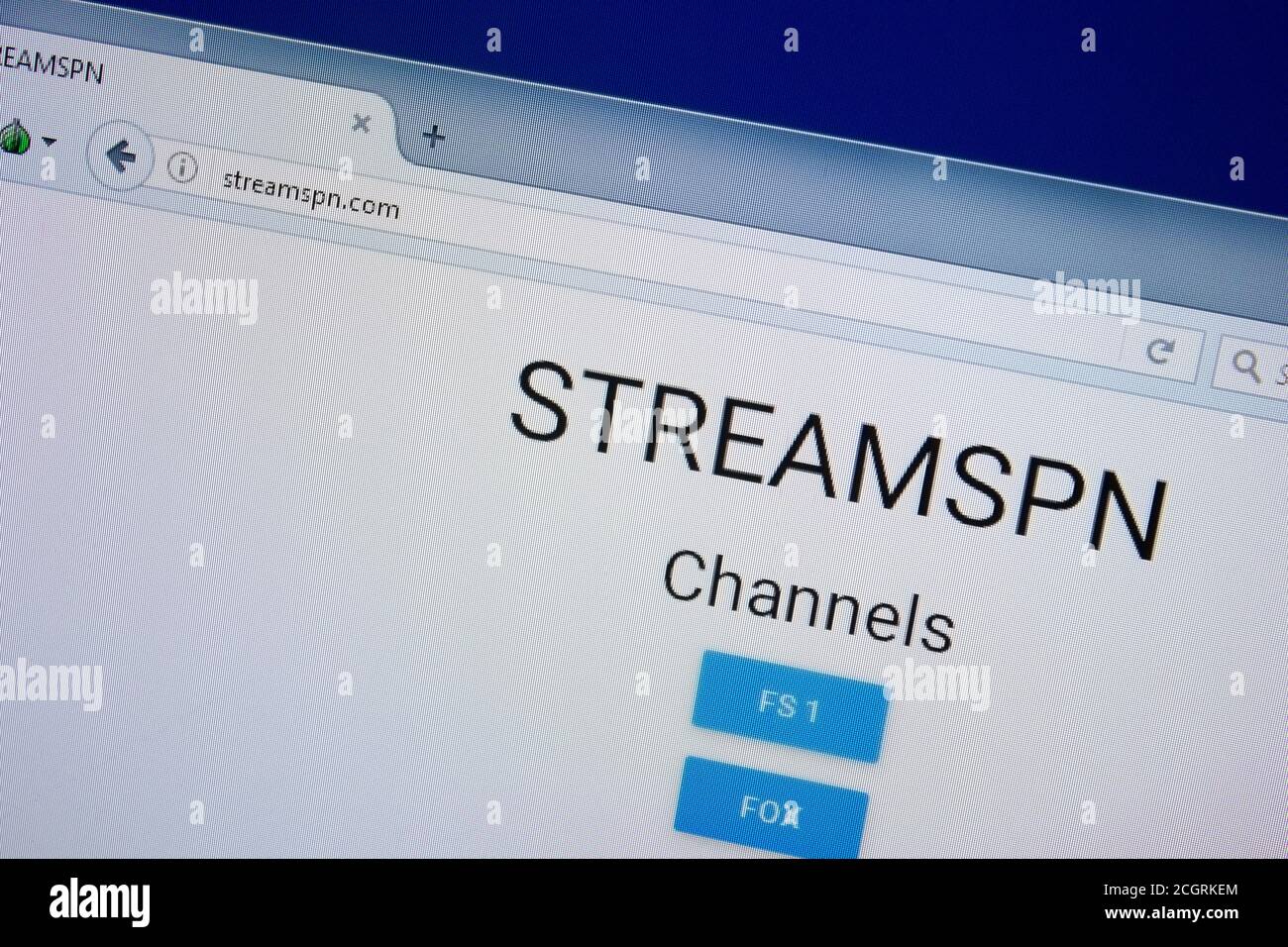 Ryazan, Russia - September 09, 2018: Homepage of Stream Spn website on ...