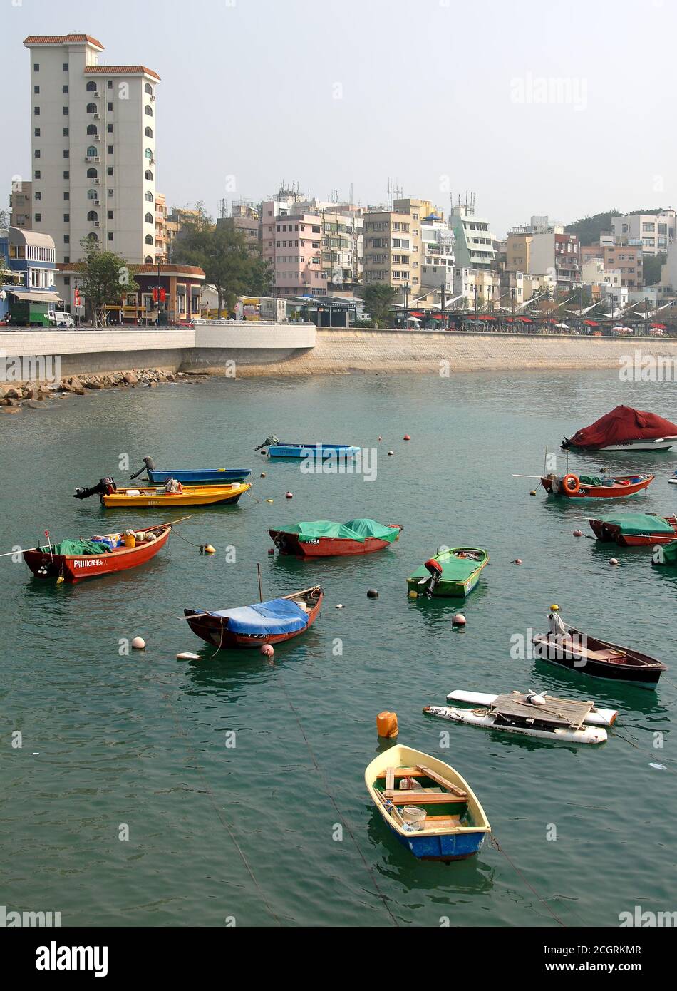 Stanley, Hong Kong, China. Stanley Bay with small fishing boats and ...