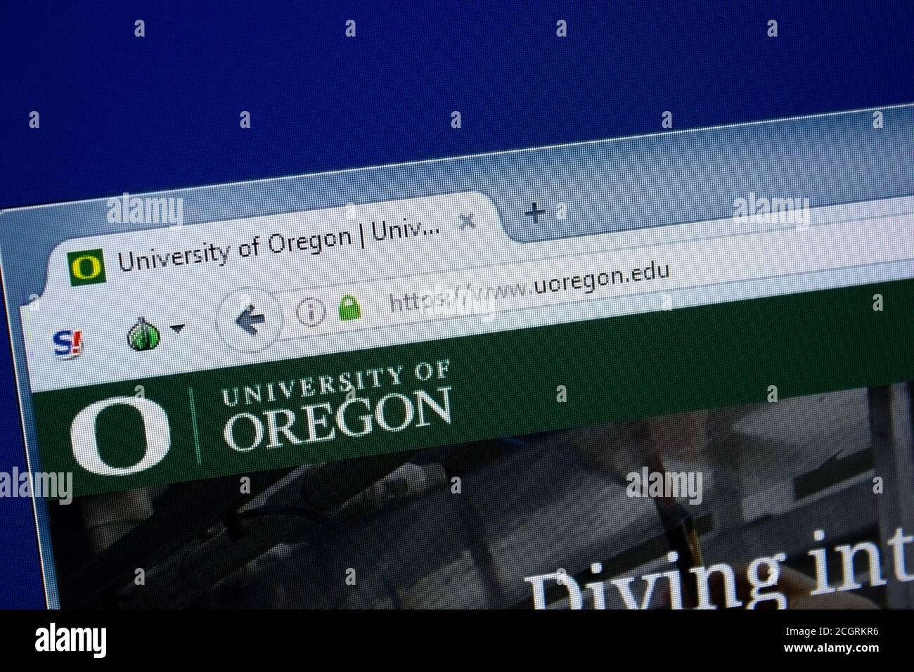 Ryazan, Russia - September 09, 2018: Homepage of Uoregon website on the ...