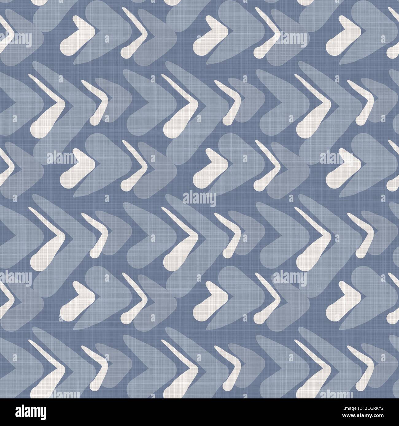 Seamless french farmhouse woven linen chevron texture. Ecru flax blue ...