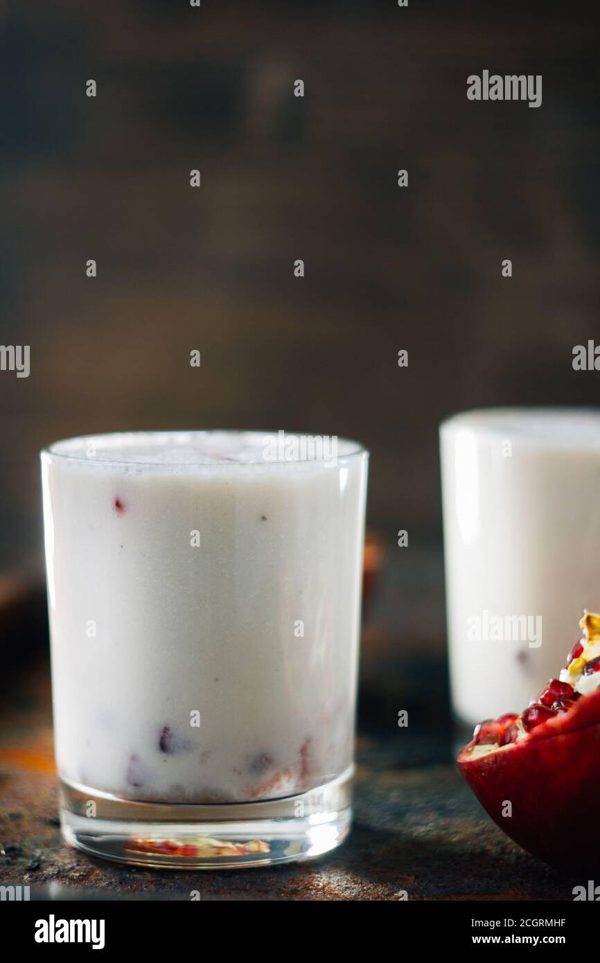Traditional indian drink - lassi - cold yougurt dessert with the ...