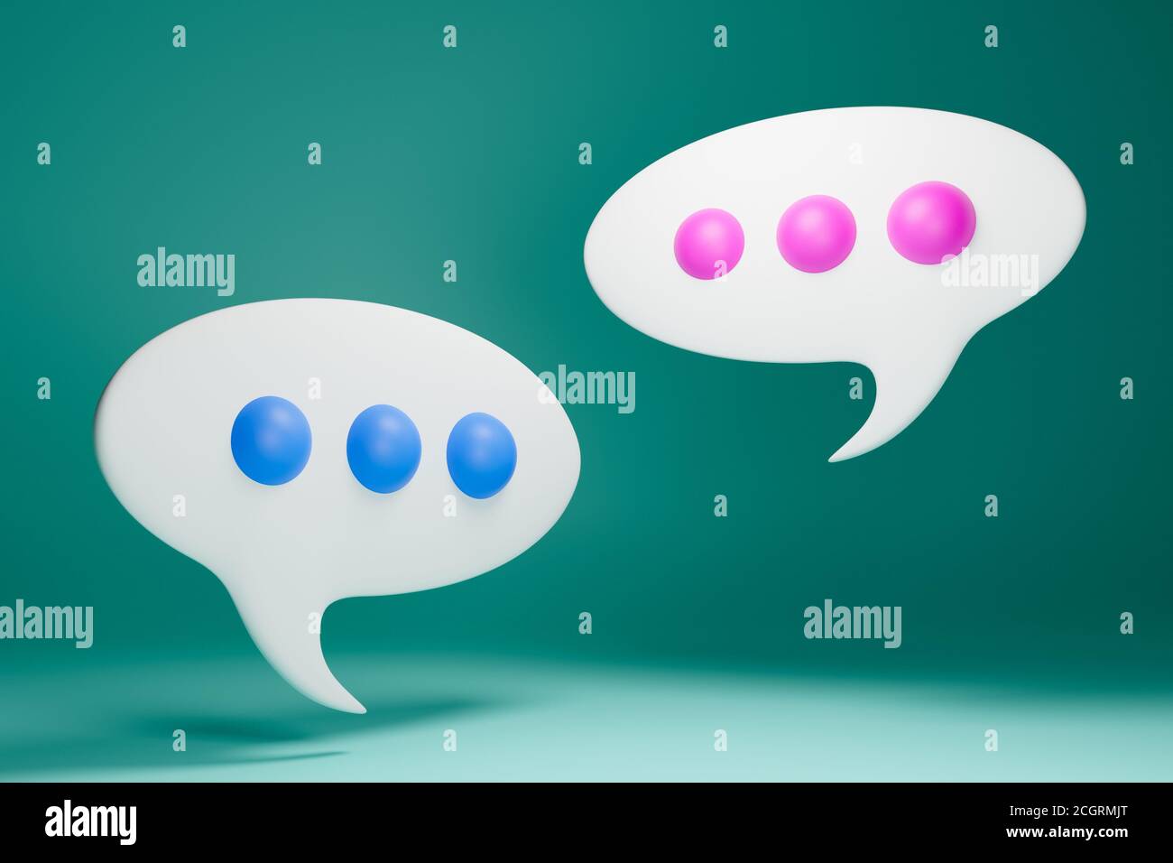 3d illustration of messages with dots in the form of a cloud with an ...