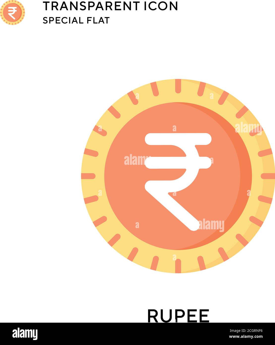 Rupee vector icon. Flat style illustration. EPS 10 vector Stock Vector ...
