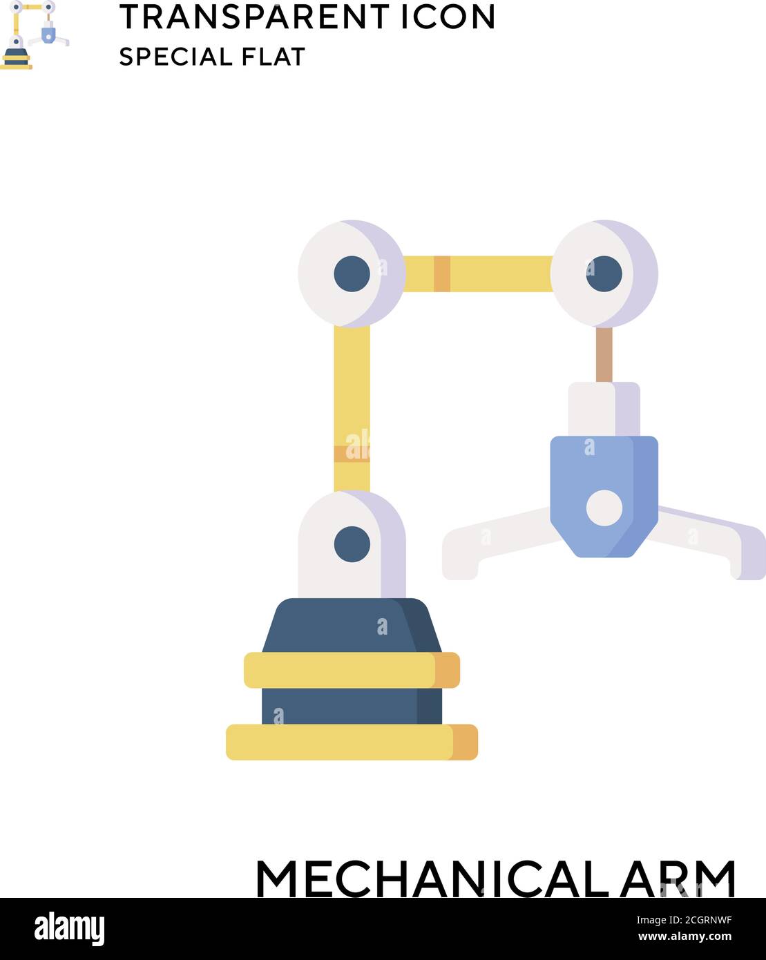 Mechanical arm vector icon. Flat style illustration. EPS 10 vector ...