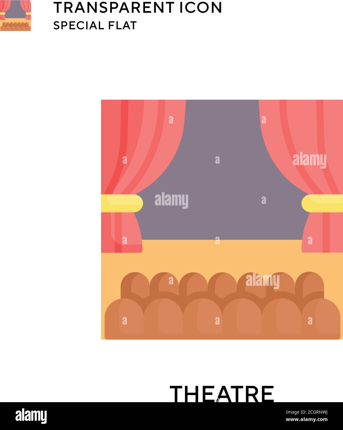 Theatre vector icon. Flat style illustration. EPS 10 vector Stock ...