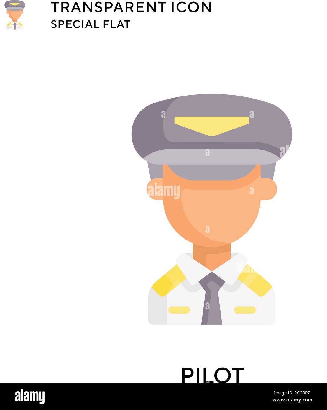 Pilot vector icon. Flat style illustration. EPS 10 vector Stock Vector ...
