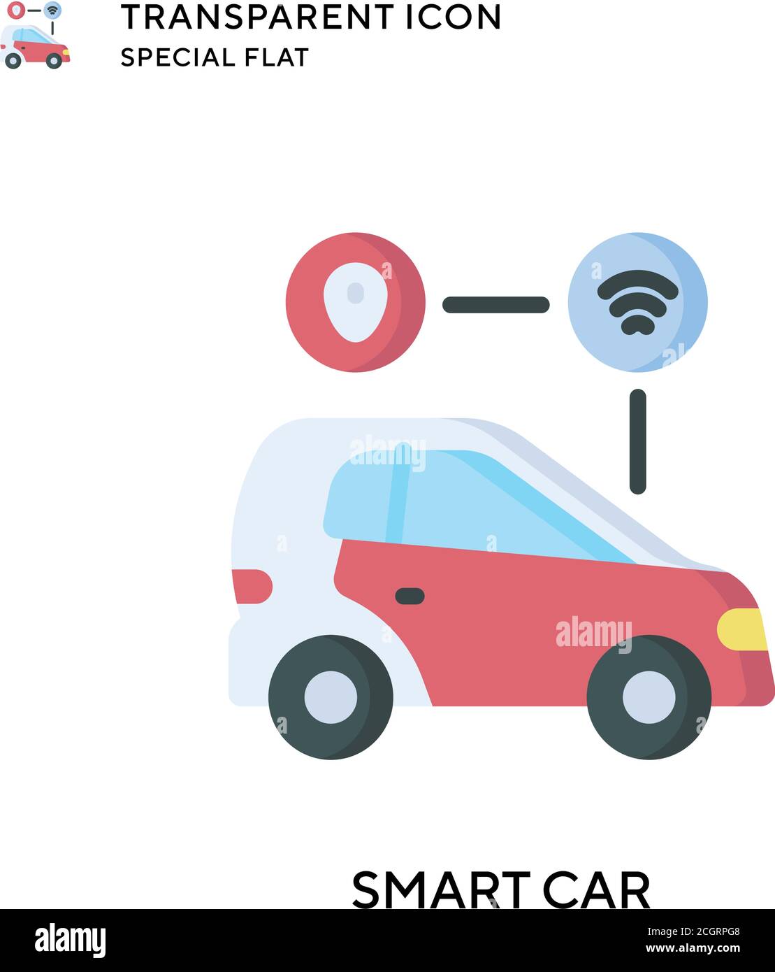 Smart car vector icon. Flat style illustration. EPS 10 vector Stock ...