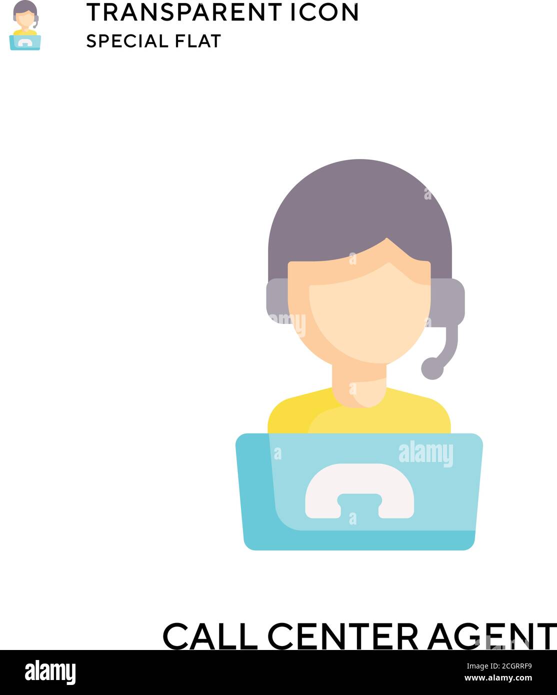 Call center agent vector icon. Flat style illustration. EPS 10 vector ...