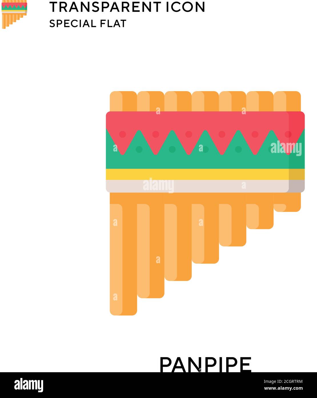 Panpipe vector icon. Flat style illustration. EPS 10 vector Stock ...