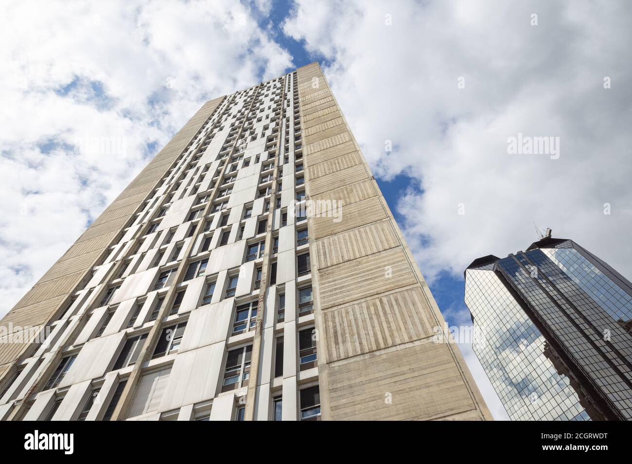 front de seine Paris. High-rise buildings along the river Seine in ...