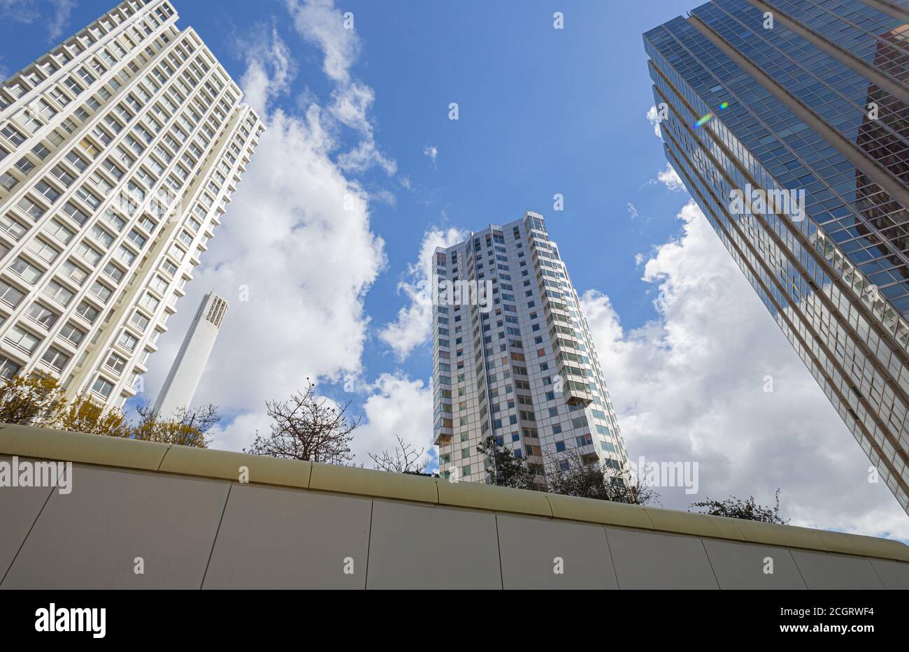 front de seine Paris. High-rise buildings along the river Seine in ...